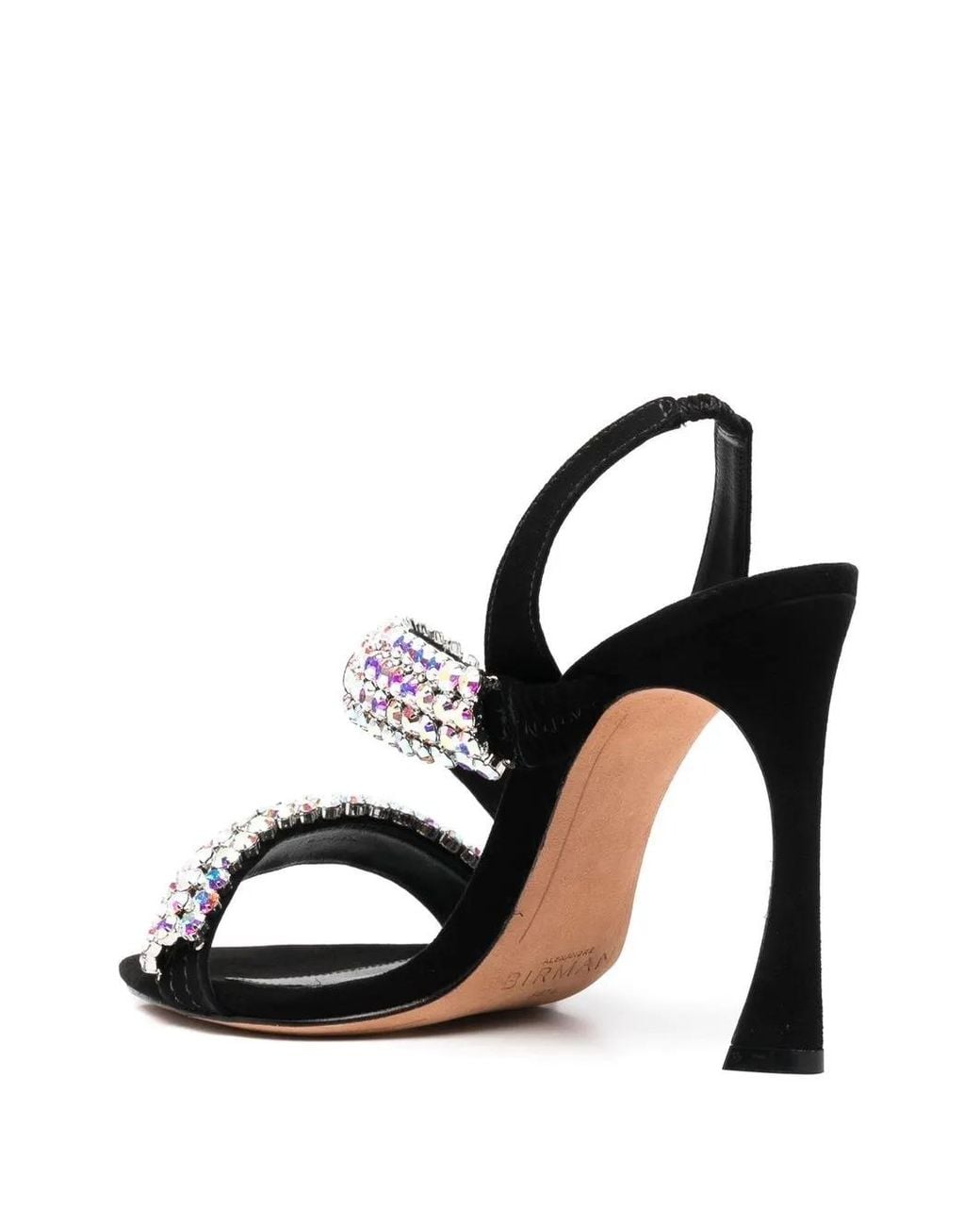 Alexandre Birman Crystal-Embellished Leather Sandals in Black | Lyst