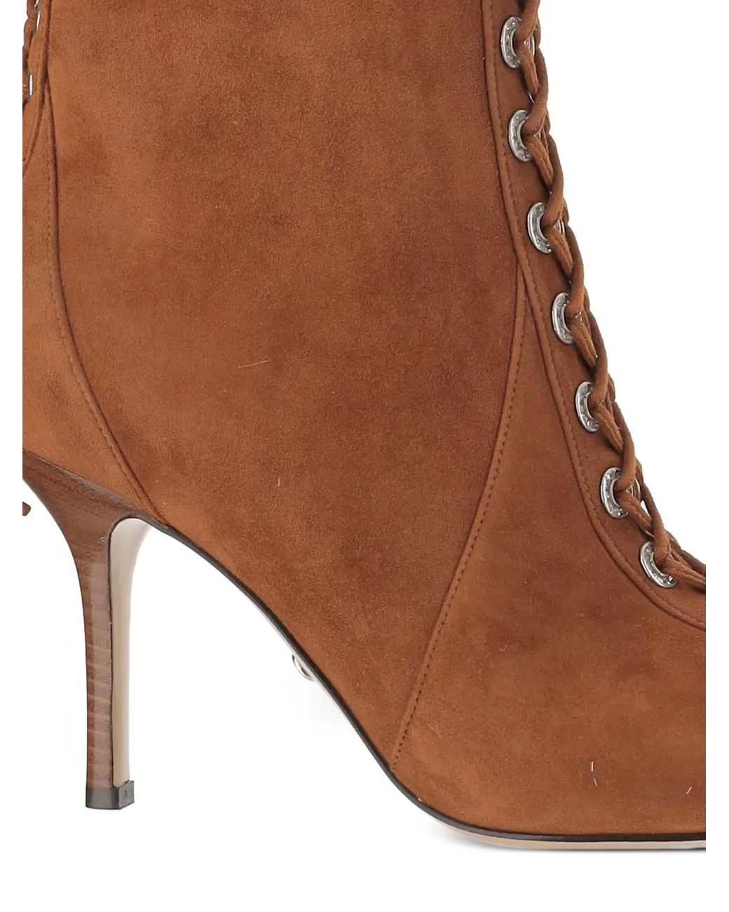 Mach & Mach 50Mm Lace-Up Studded Boots in Brown | Lyst