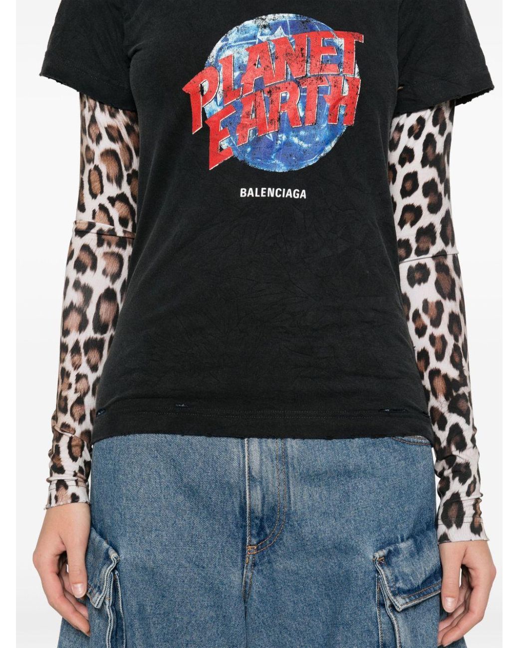 Balenciaga Planet Earth T-Shirt in Black | Lyst Balenciaga Planet Earth T-Shirt in Black | Lyst