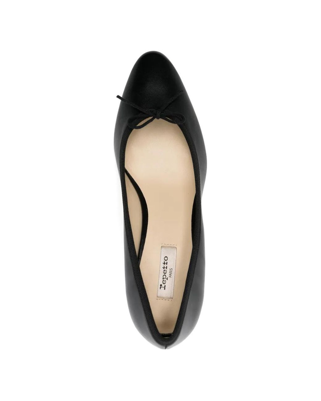 Repetto Cendrillon Bow Court Heeled Pumps in Black | Lyst UK