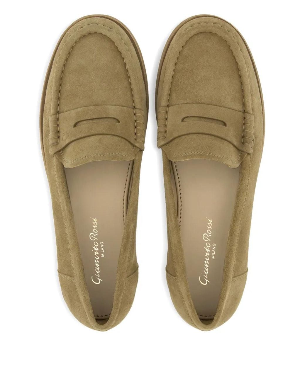 Gianvito Rossi Penny Vernon Loafers in Green | Lyst UK