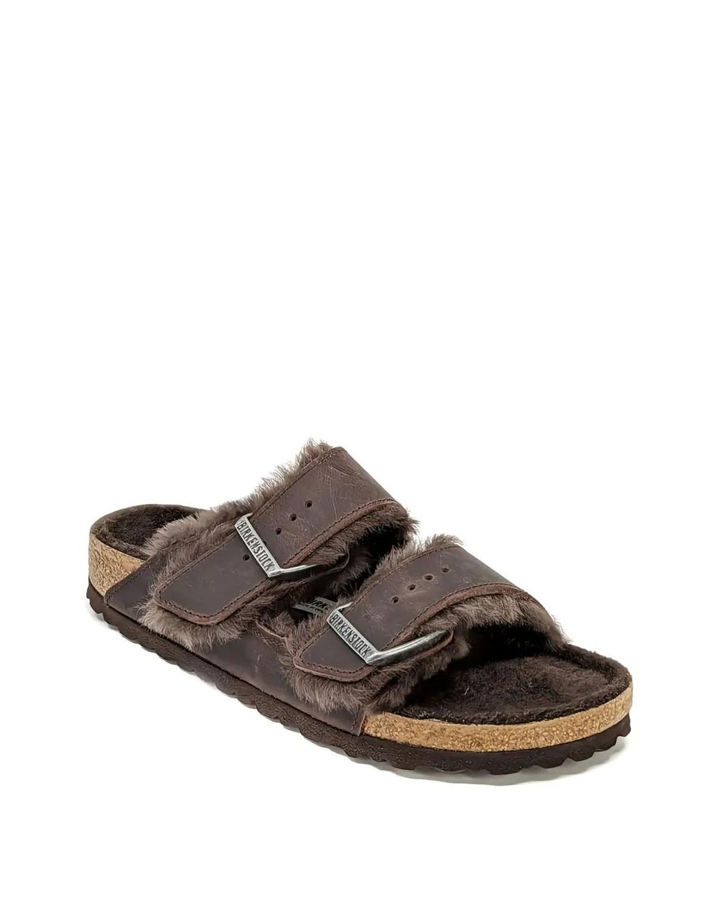 Birkenstock Arizona Shearling "Habana" Sandals in Brown for Men | Lyst
