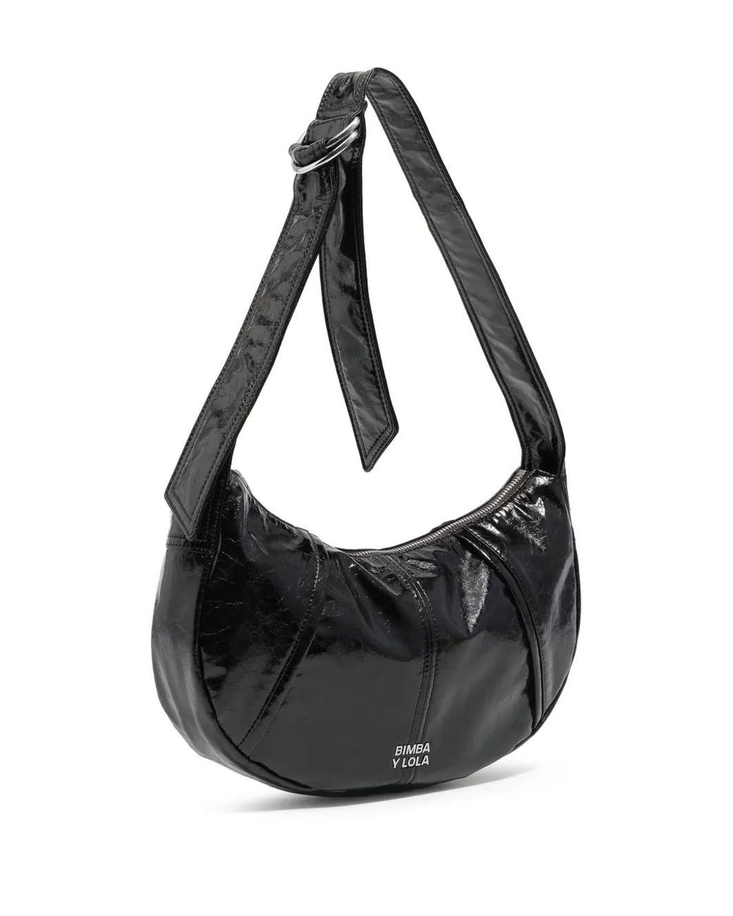 Bimba Y Lola Patent-Finish Shoulder Bag in Black | Lyst UK