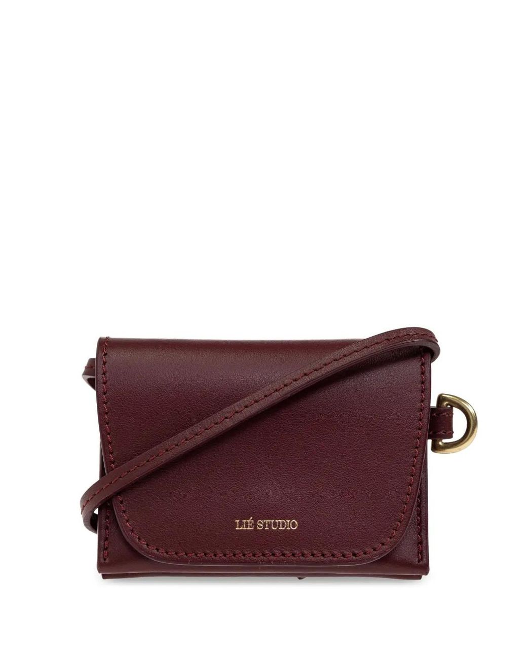 LIE STUDIO Leather Crossbody Bag in Purple | Lyst