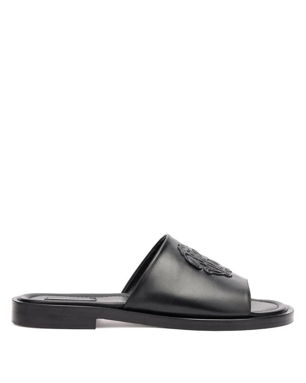 Roberto Cavalli Leather Slides in Black for Men | Lyst
