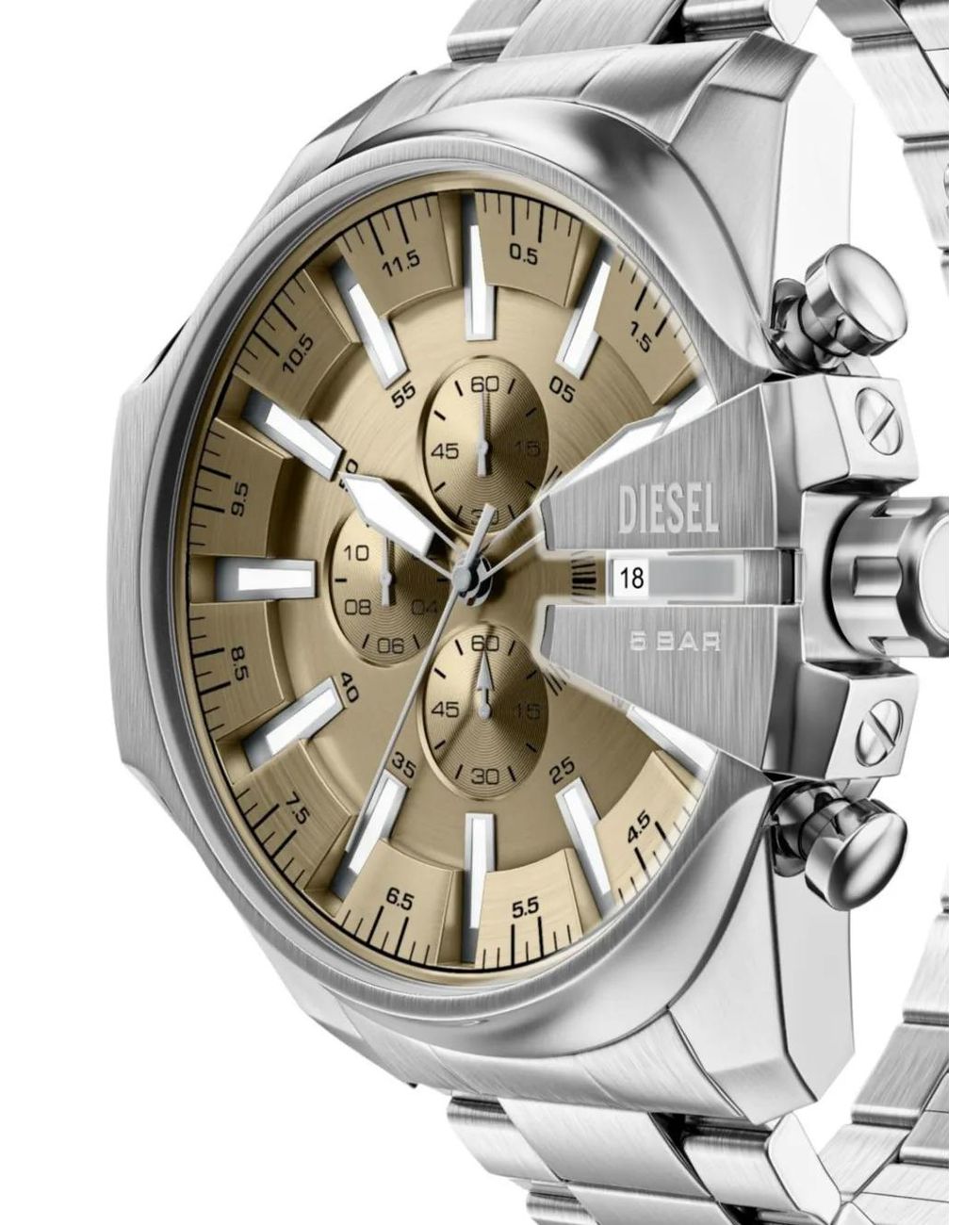 DIESEL Mega Chief Slim 48Mm Watch in Metallic for Men | Lyst