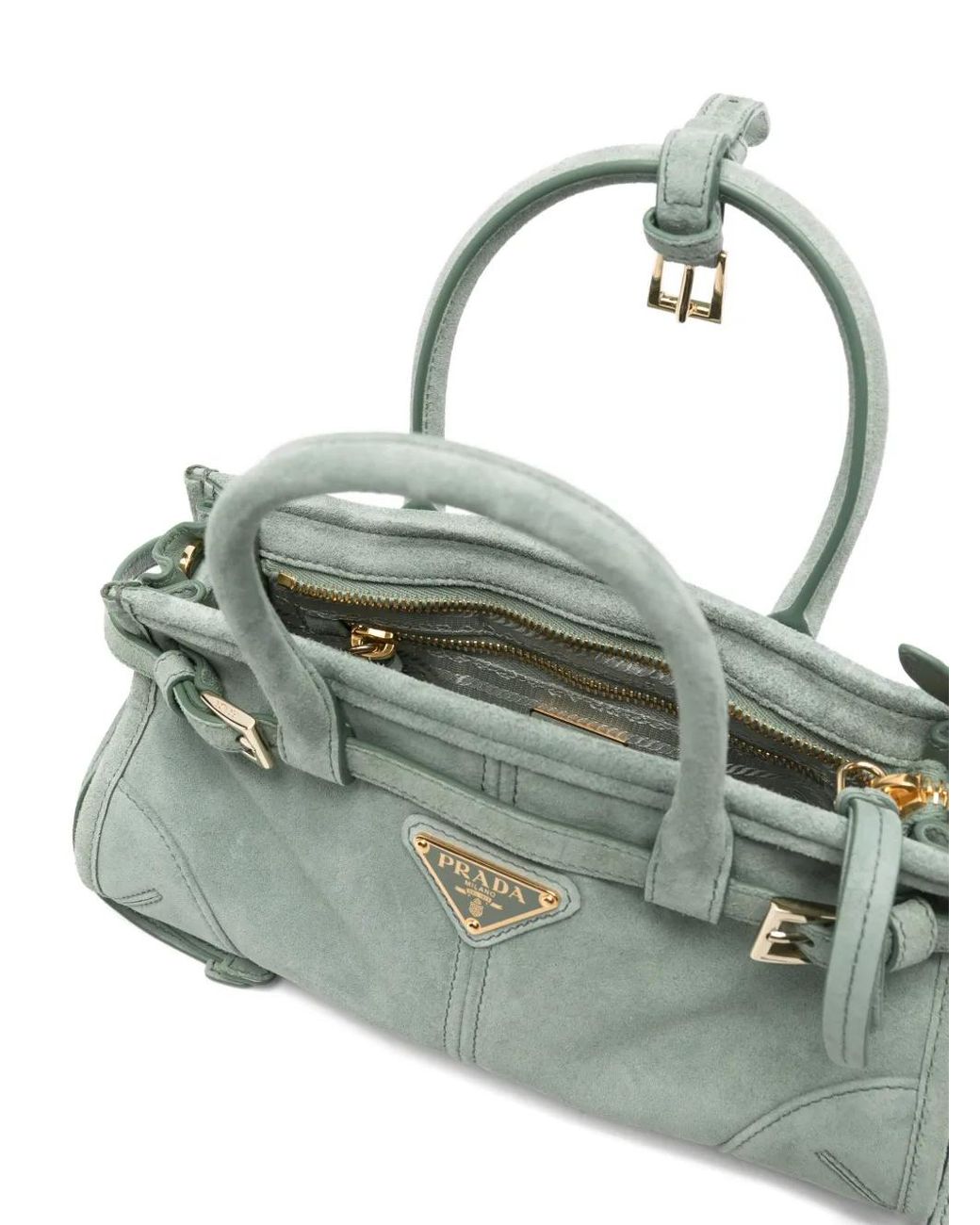 Prada Logo-Detail Tote Bag in Green | Lyst UK