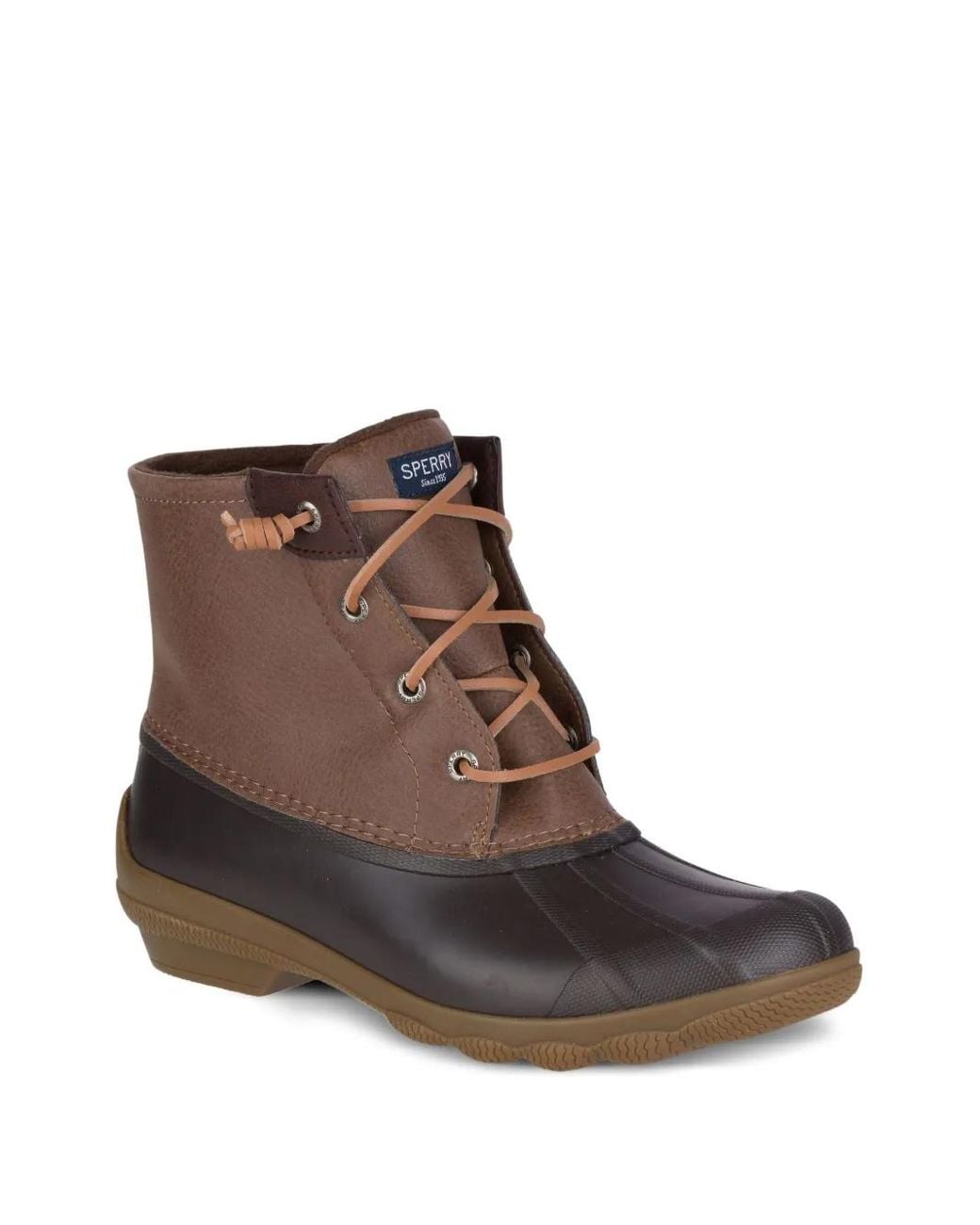 Sperry Top-Sider Syren Gulf Lace-Up Rubber Boots in Brown | Lyst