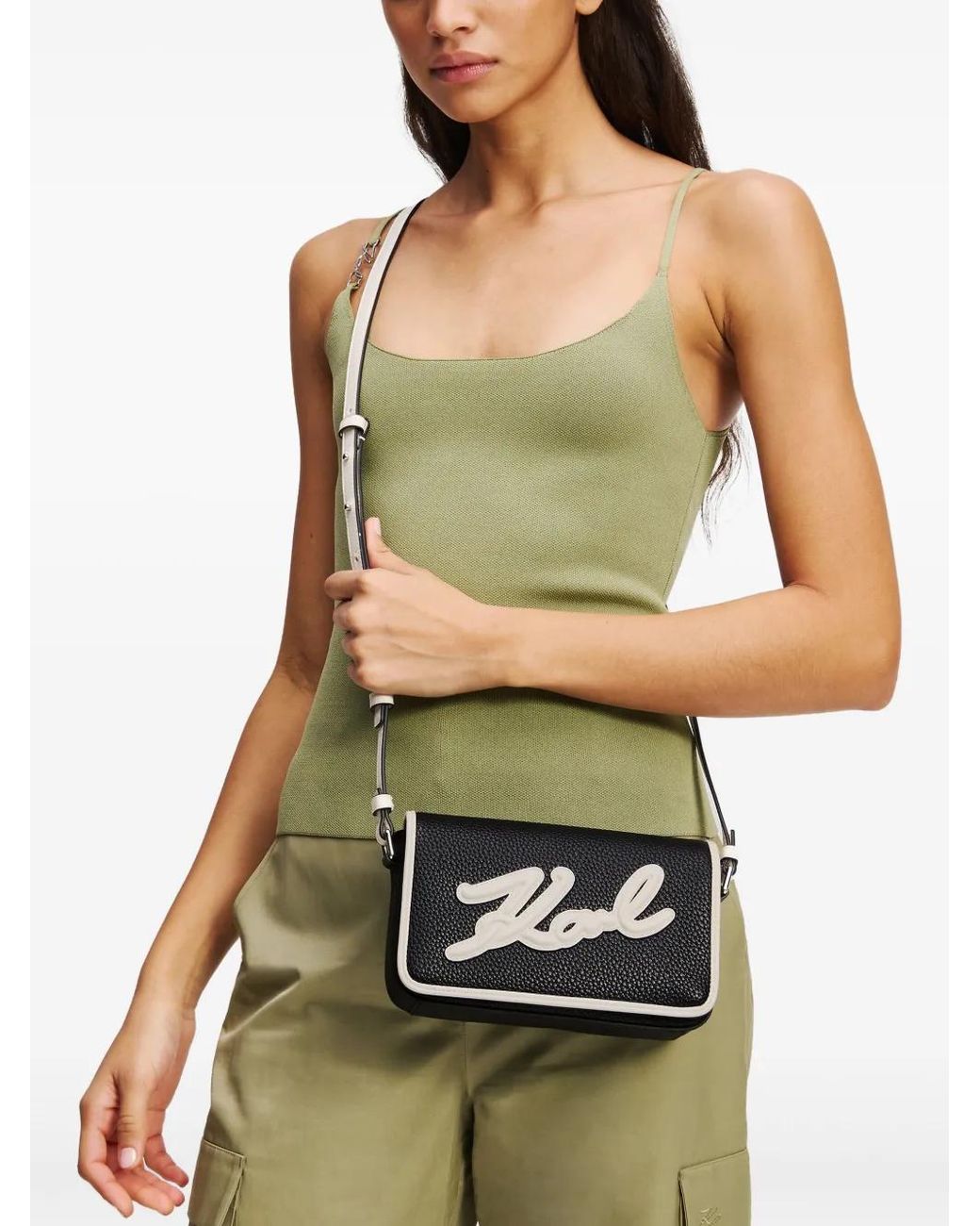 KARL LAGERFELD K/Signature Crossbody Bag in Black | Lyst