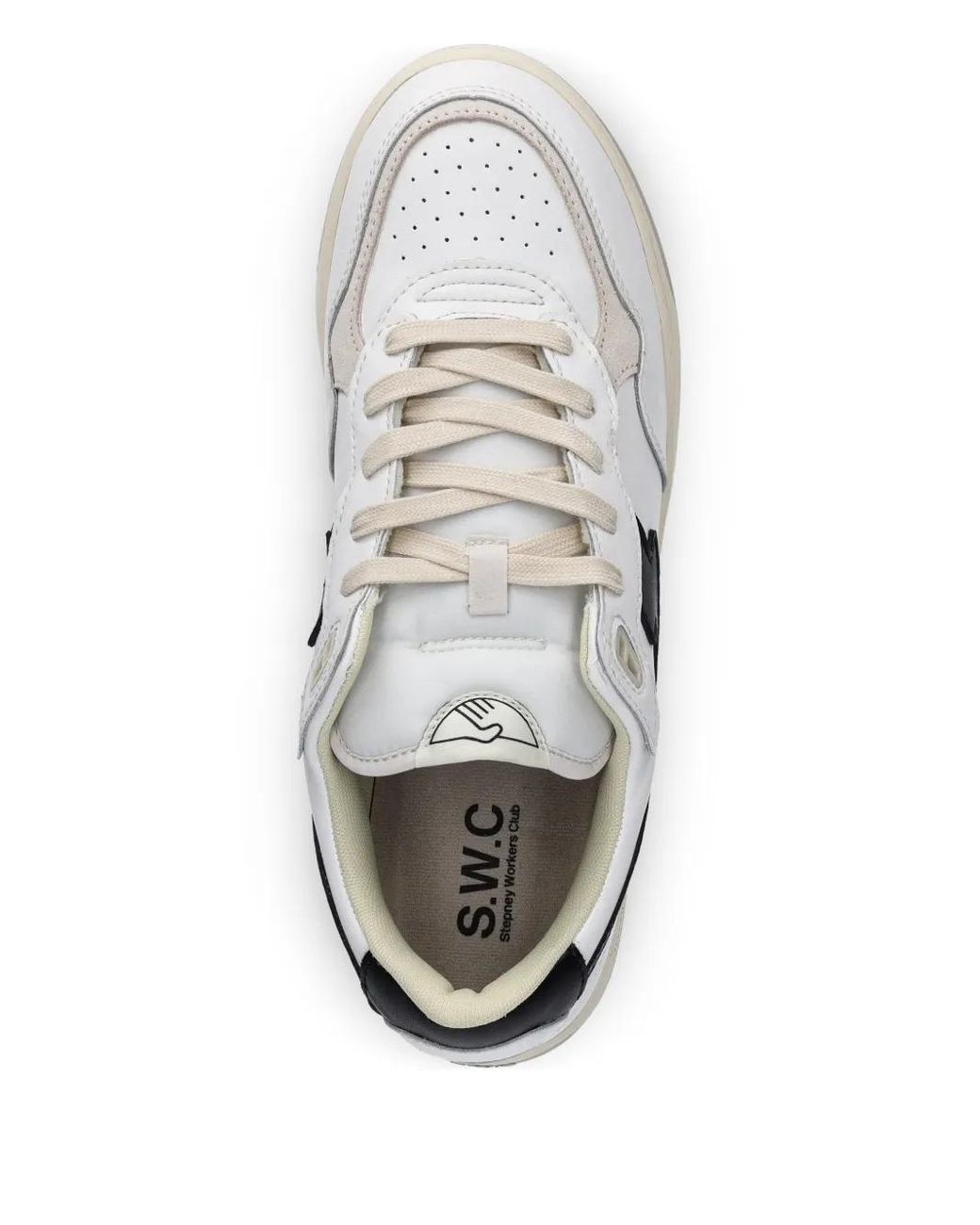 Stepney Workers Club Pro-Cup Leather Panel Sneakers in White for Men | Lyst