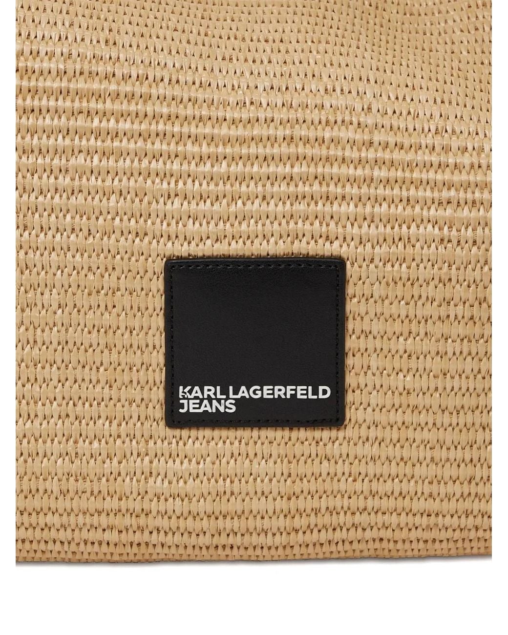 KARL LAGERFELD Large Logo-Patch Shoulder Bag in White | Lyst UK