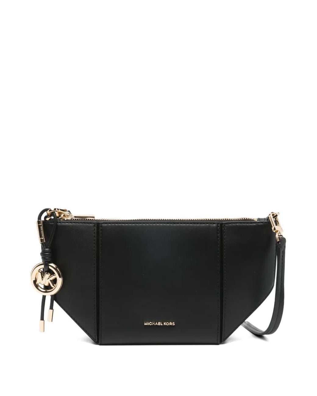 MICHAEL Michael Kors Jordi Logo-Charm Cross Body Bag in Black | Lyst ...