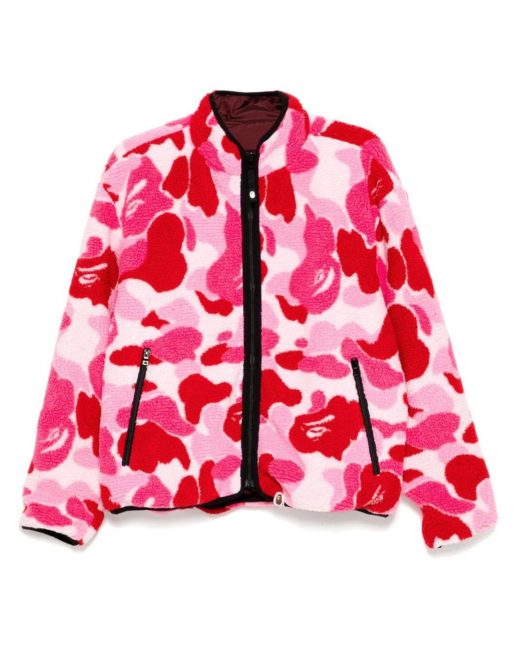 A Bathing Ape Abc Camo Boa Ripstop Reversible Jacket in Red | Lyst UK