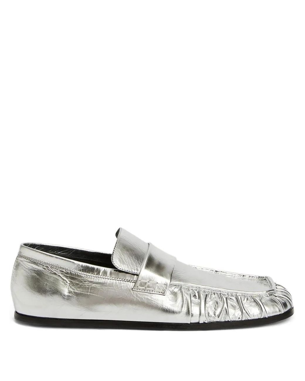 Jil Sander Metallic Loafers in White | Lyst