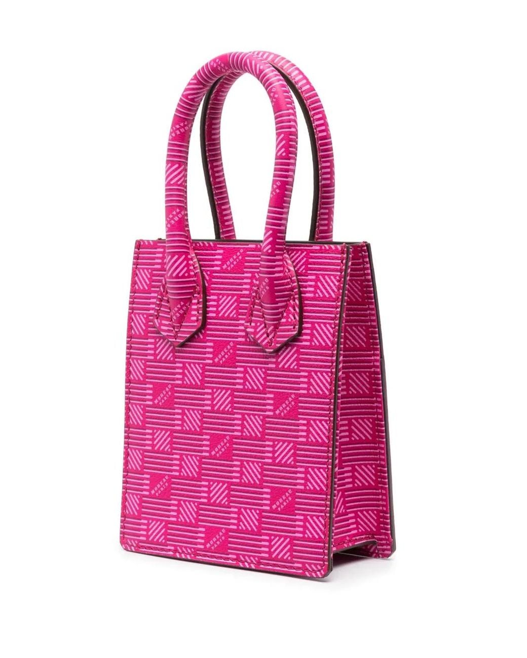 Moreau Logo-Print Leather Shoulder Bag in Pink | Lyst