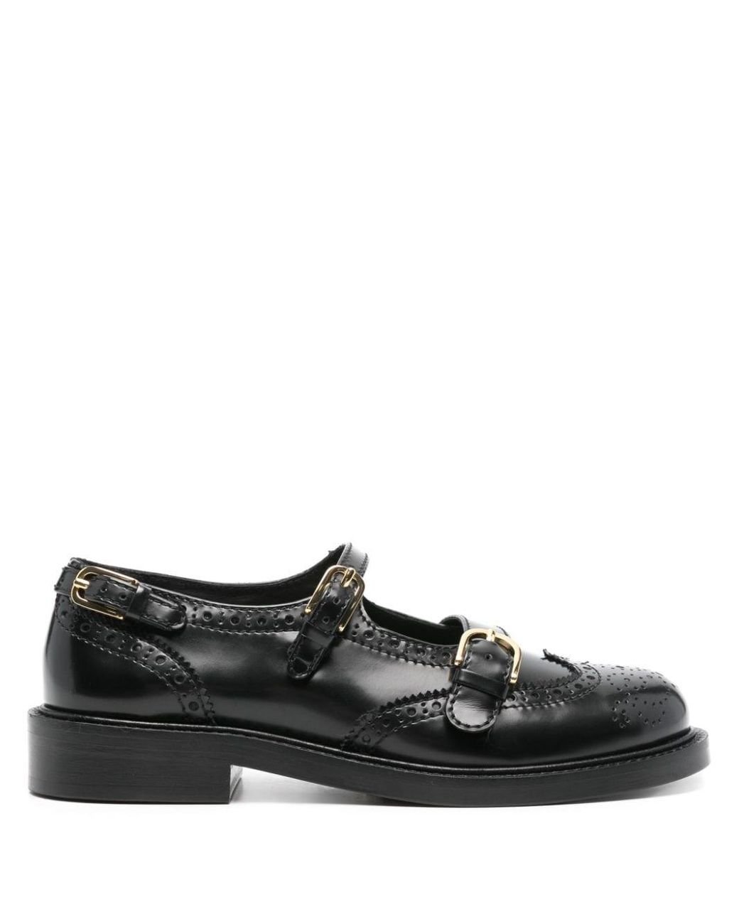 Sandro Buckle-Detail Brogues in Black | Lyst