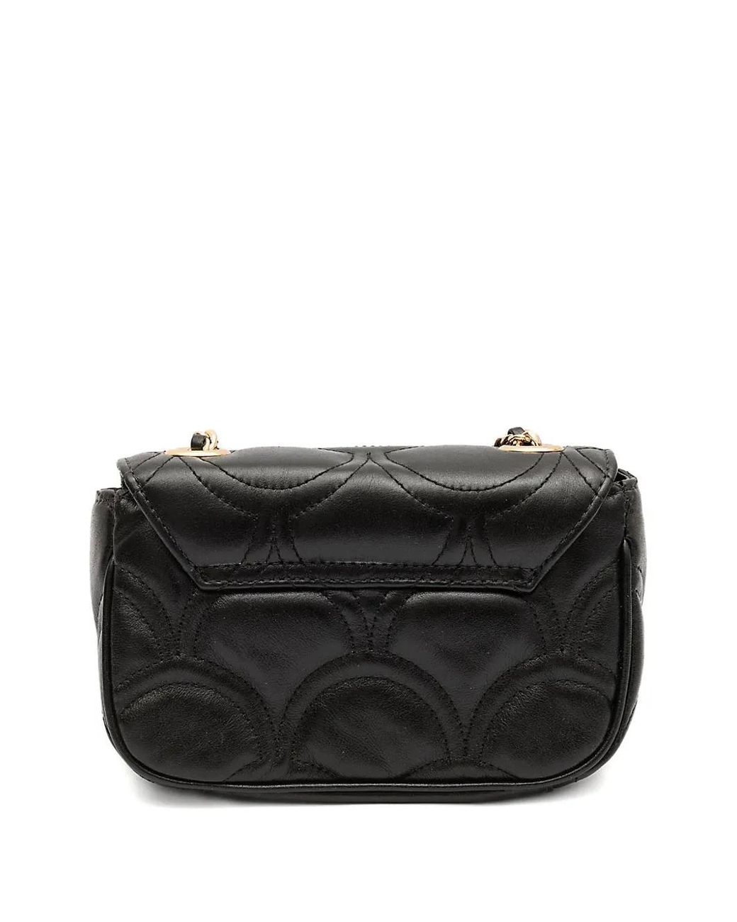 Isla Quilted Appliqué Chain Shoulder Bag in Black | Lyst