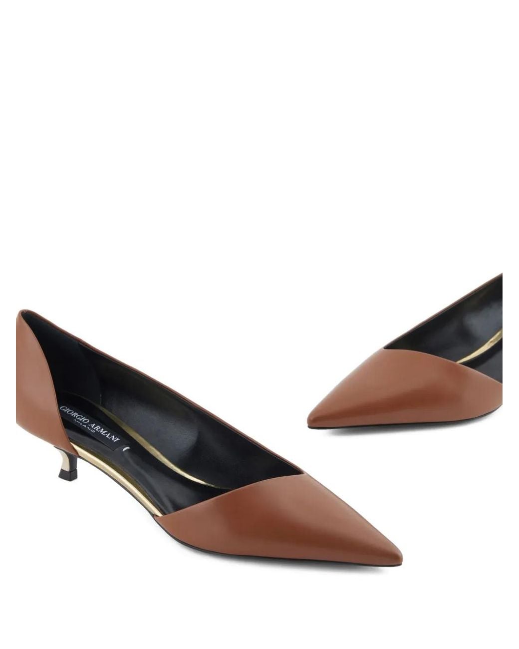 Giorgio Armani 35Mm Cut-Out Pumps in Brown | Lyst