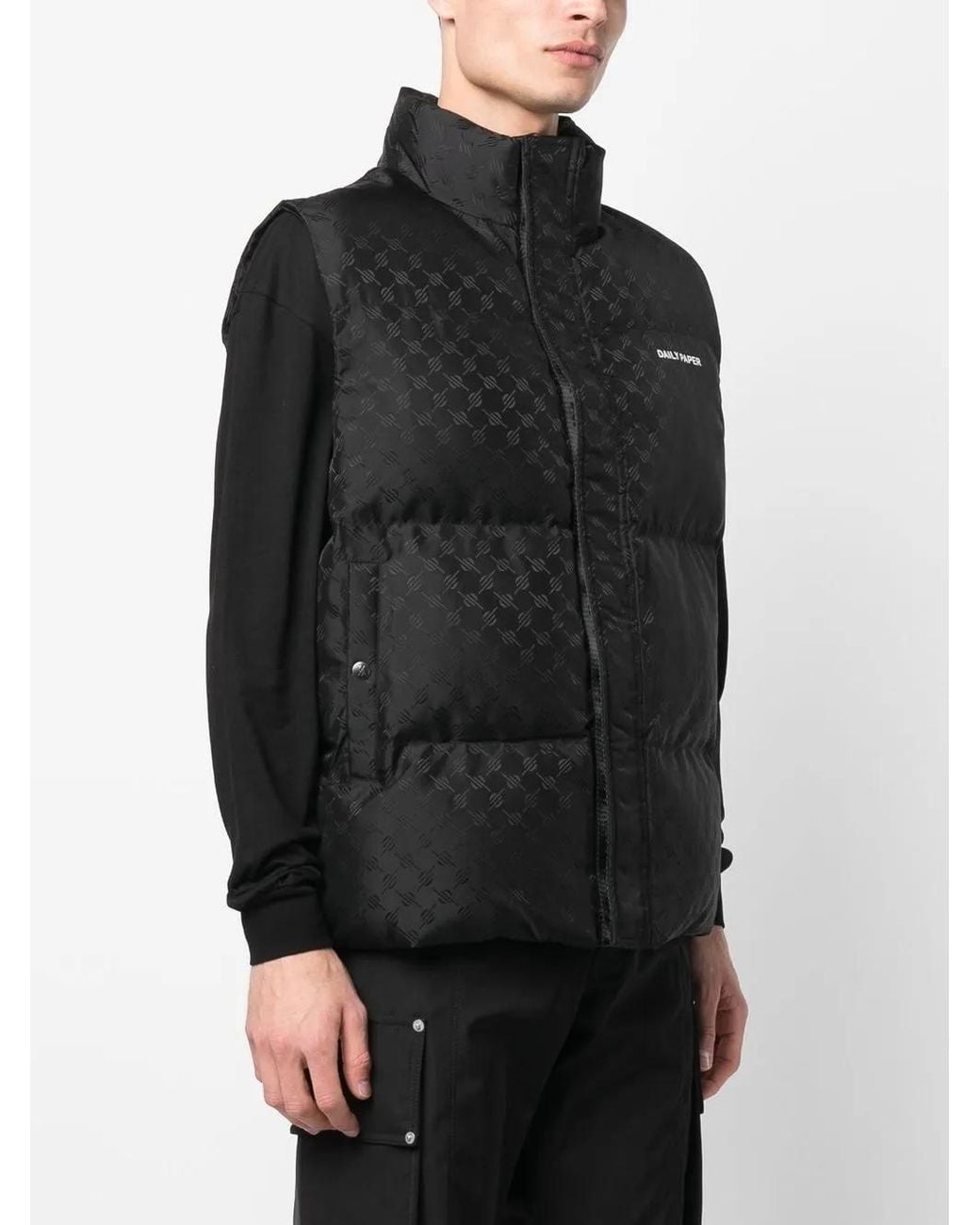 Daily Paper Monongram Pondo Padded Gilet in Black for Men | Lyst
