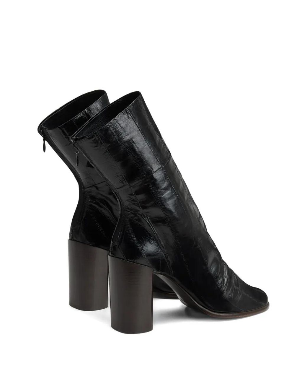 Lemaire 80Mm Glove Eel Leather Block-Heel Boots in Black | Lyst