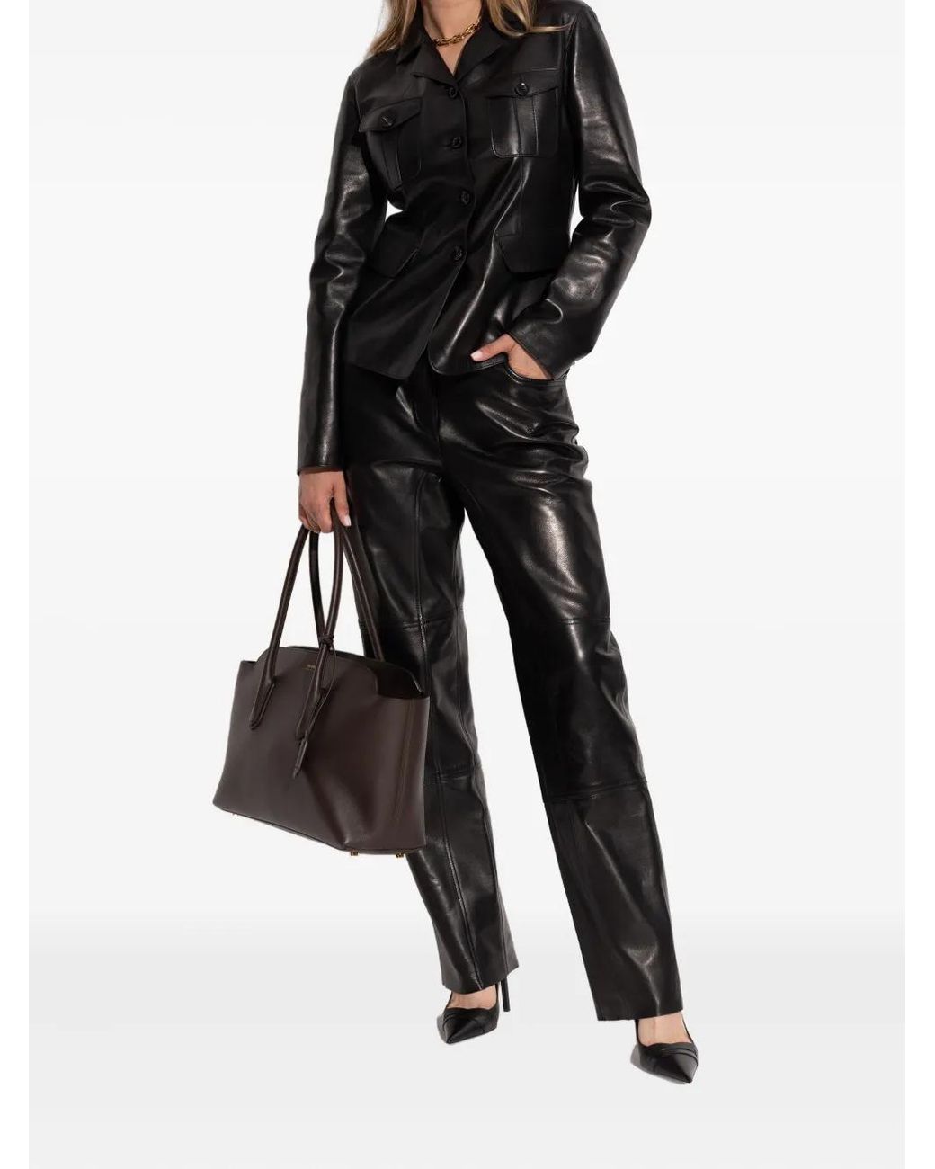 Tom Ford 110Mm Eva Pointed-Toe Leather Pumps in Black | Lyst UK