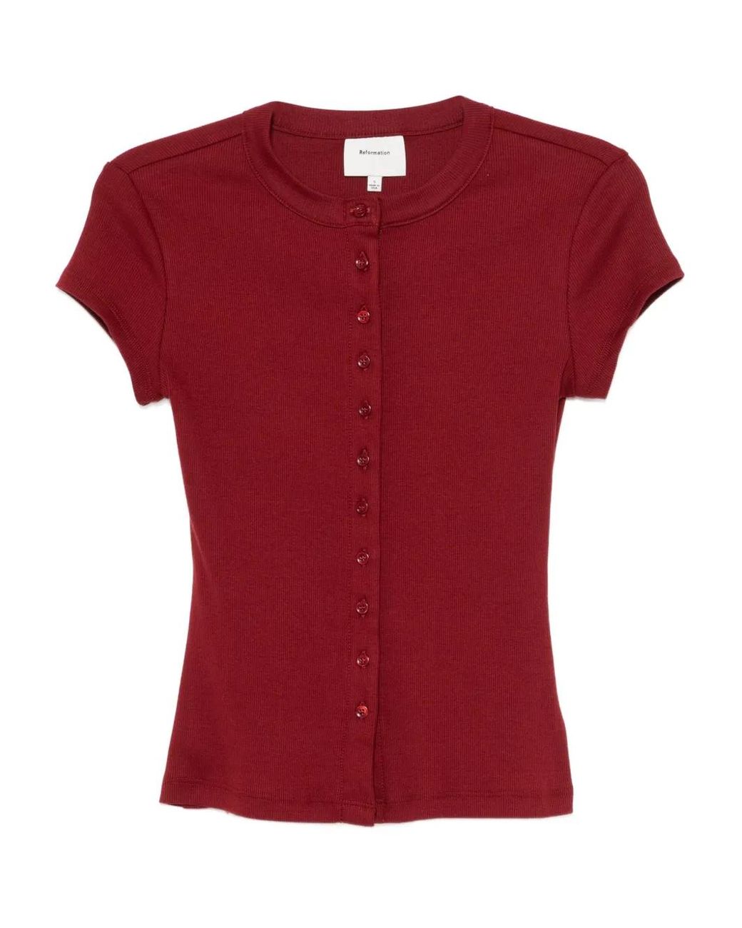 Reformation Haut Raelynn En Maille in Red | Lyst