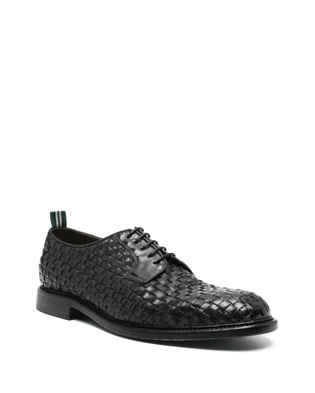 Green George Interwoven-Design Derby Shoes in Black for Men | Lyst