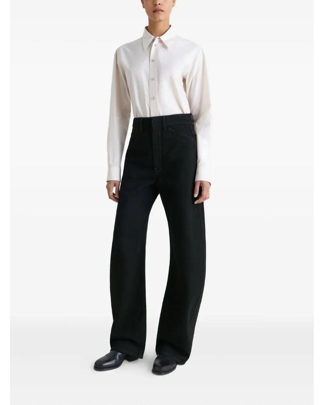 Lemaire High-Waisted Curved Jeans in Blue | Lyst