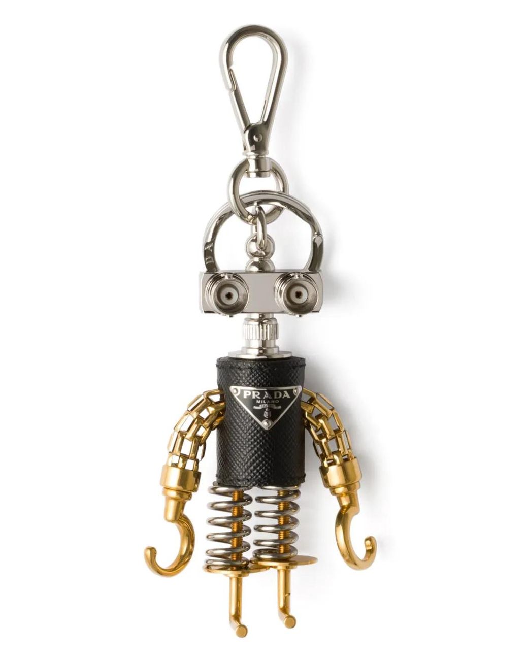 Prada Robot Saffiano Leather Bag Charm in White for Men | Lyst
