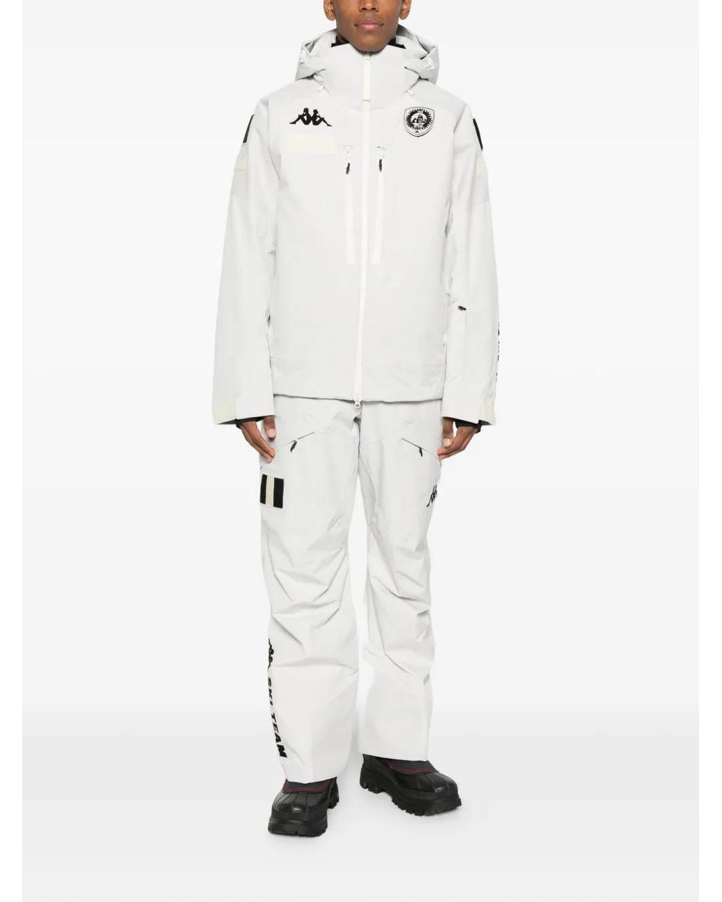 Kappa Logo-Hooded Ski Jacket in White | Lyst