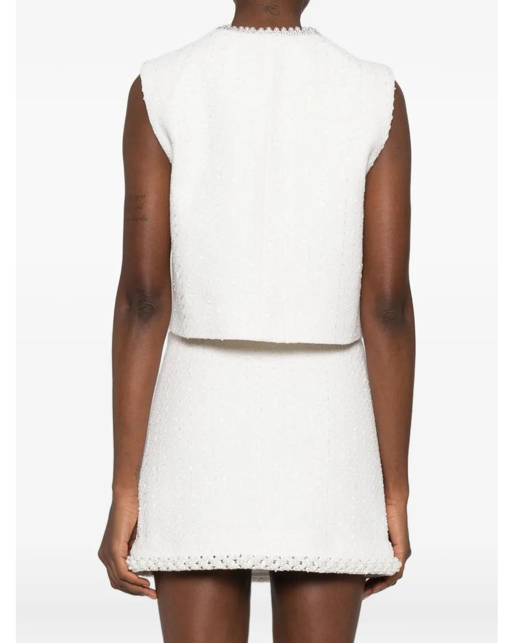 Maje Crystal-Embellished Vest in White | Lyst