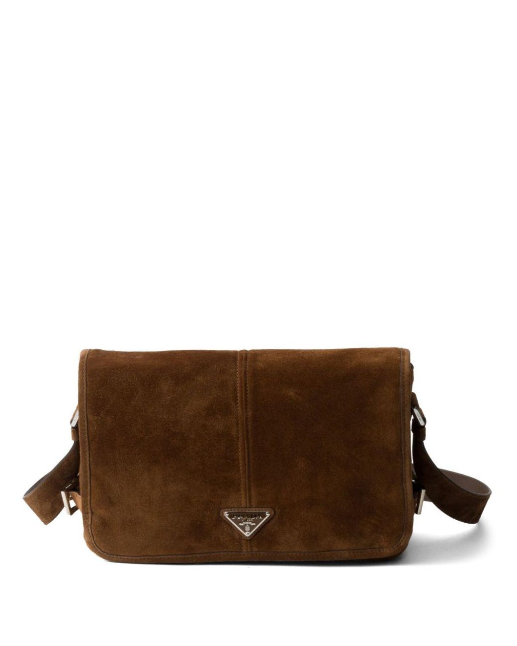 Prada Suede Shoulder Bag in Brown for Men | Lyst