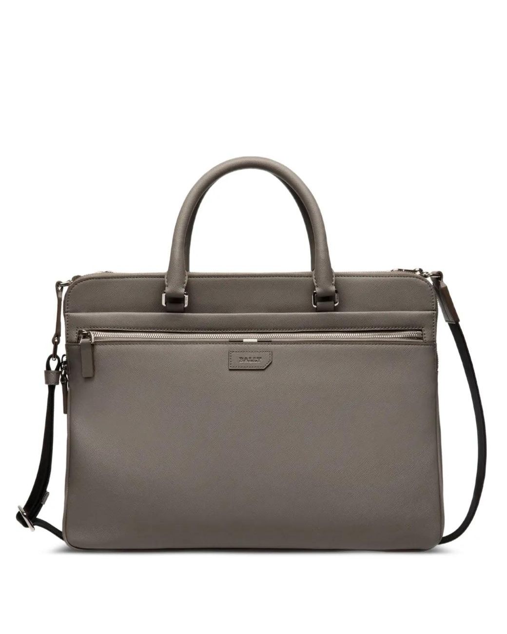Bally Embossed Leather Briefcase in Grey for Men | Lyst UK