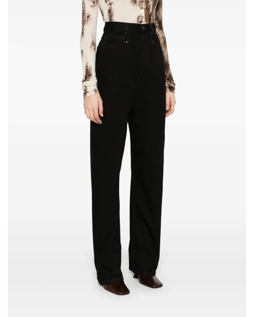 Lemaire Drop-Crotch Jeans in Black | Lyst