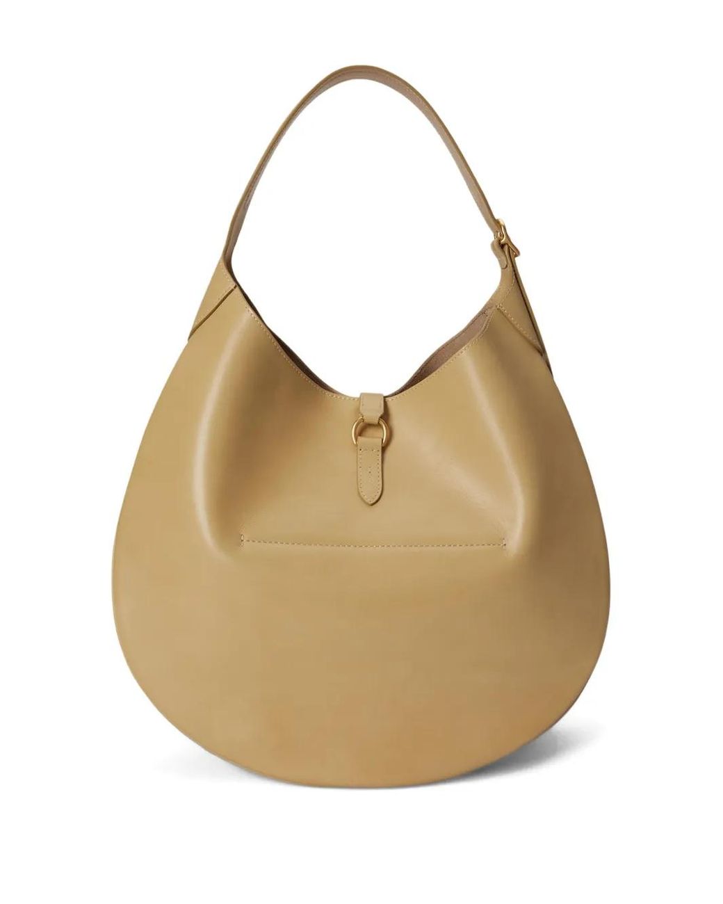 Polo Ralph Lauren Pony-Plaque Leather Shoulder Bag in Natural | Lyst
