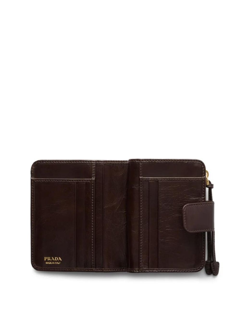 Prada Triangle-logo Leather Wallet in Brown | Lyst UK