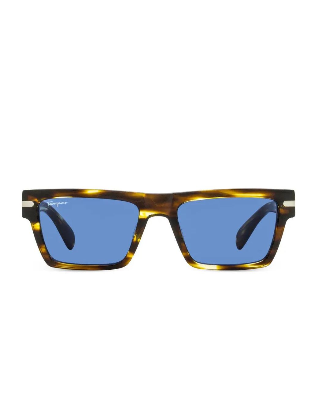 Ferragamo Rectangle-Frame Sunglasses in Blue for Men | Lyst UK