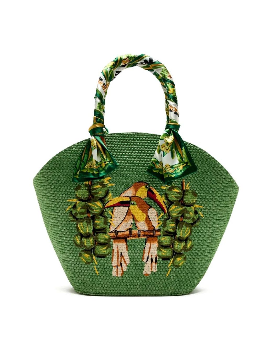 FARM Rio Coconut Toucan Raffia Tote Bag in Green | Lyst