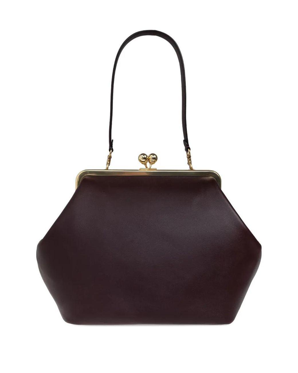 COACH Kisslock-frame Leather Tote Bag in Purple | Lyst