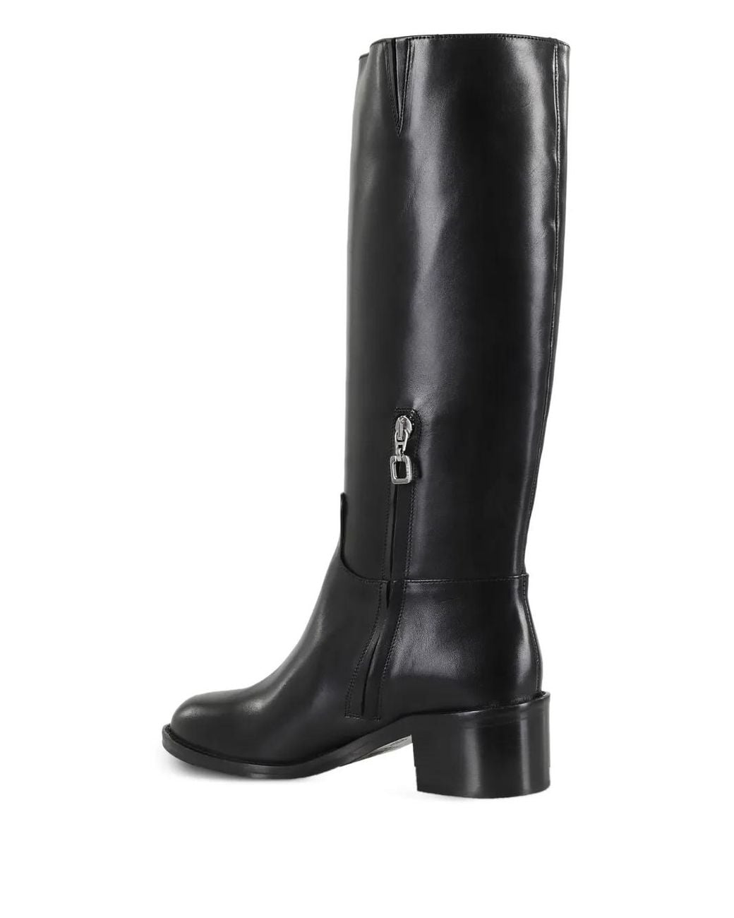 CAREL PARIS Leather Block-Heel Boots in Black | Lyst