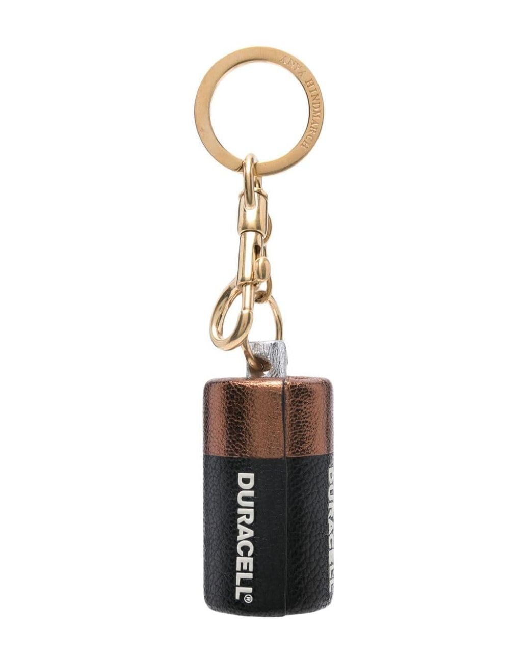 Anya Hindmarch Anya Brands Duracell Keyring in Metallic | Lyst