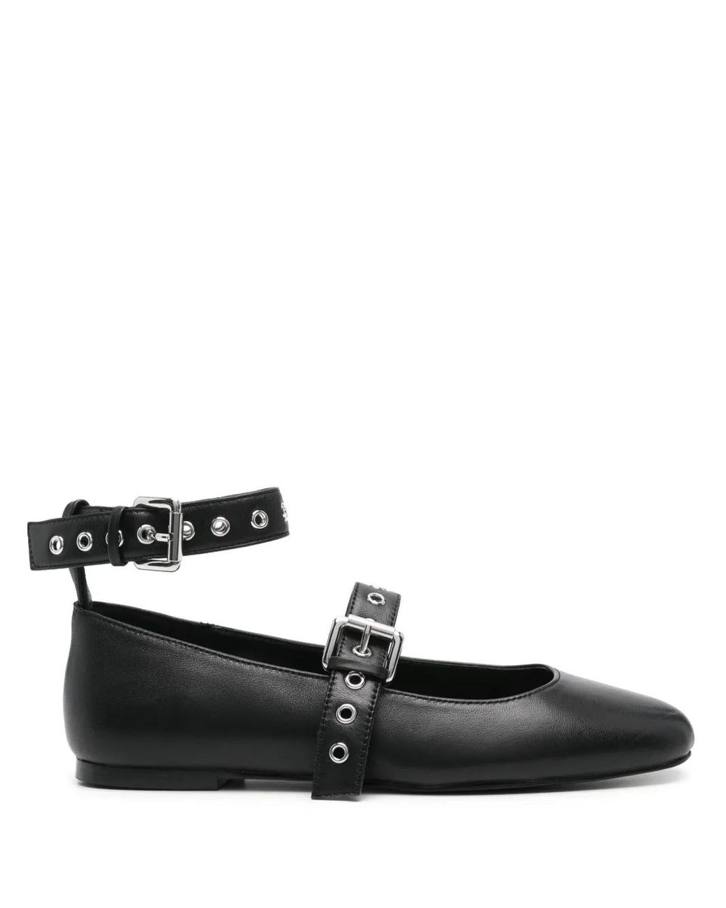 Steve Madden Eyelet-Embellished Ballet Flats in Black | Lyst