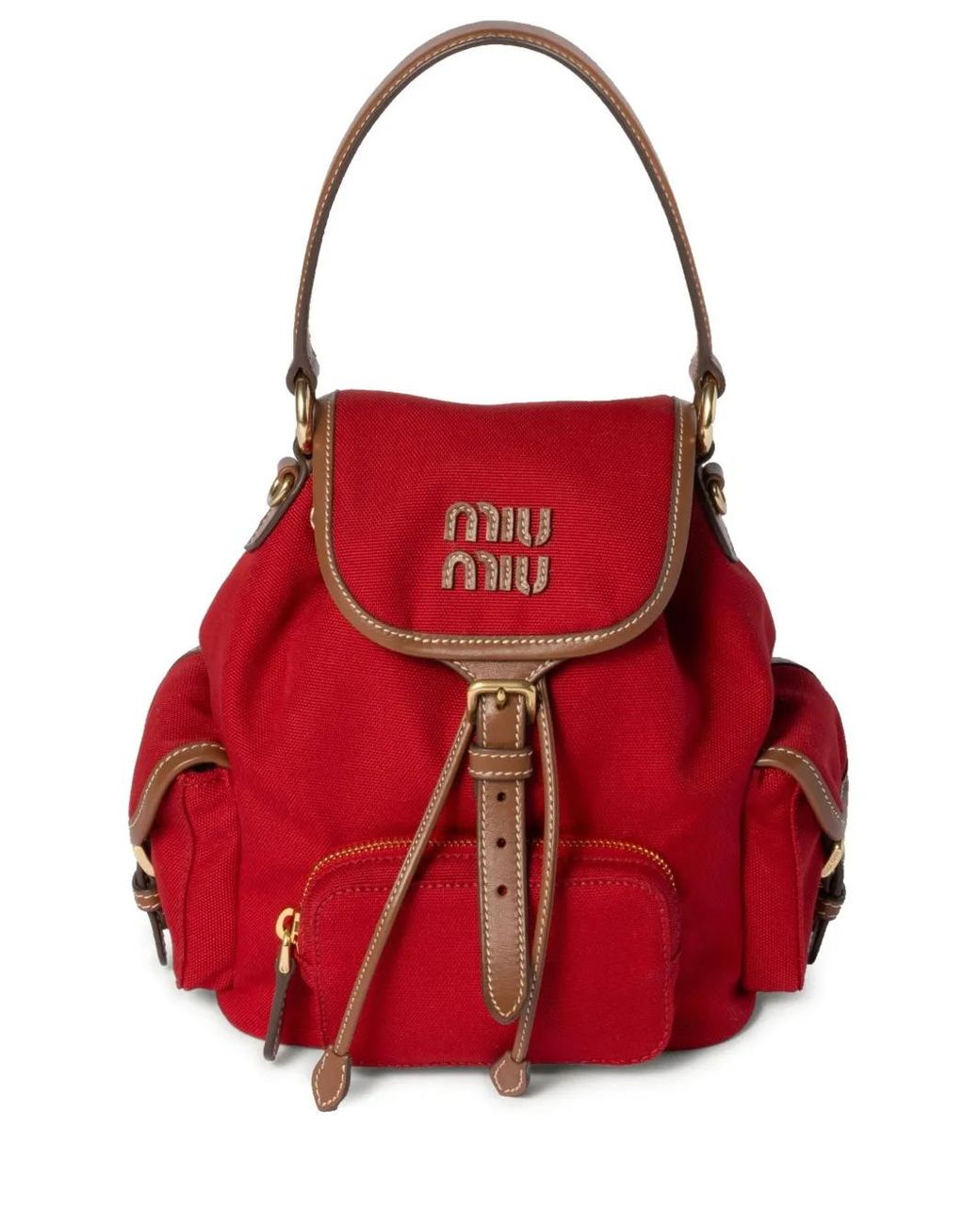 Miu Miu Backpacks in Red | Lyst