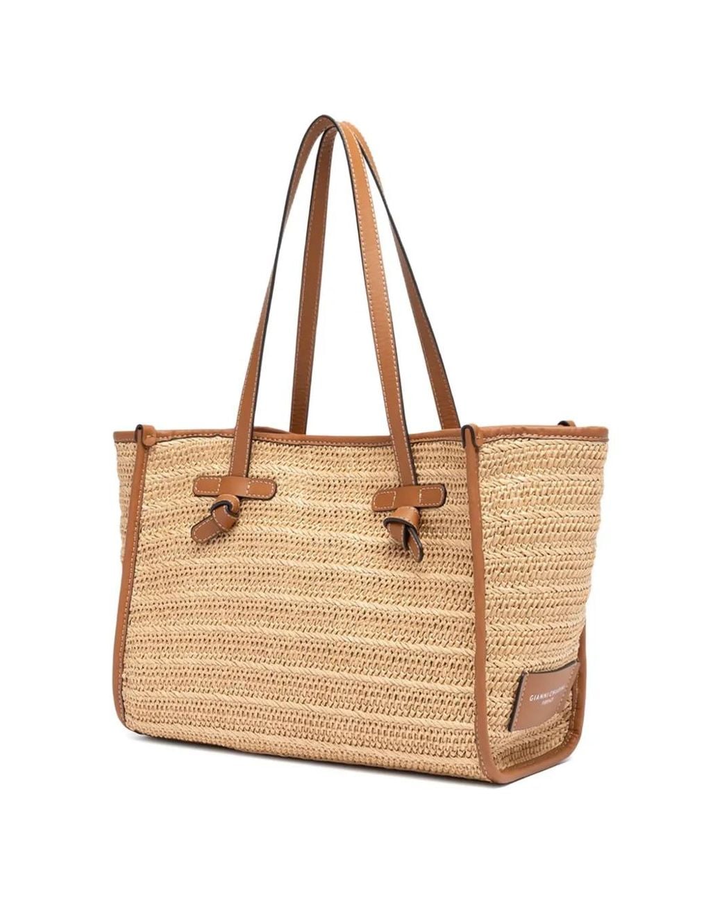 Gianni Chiarini Marcella Straw-Effect Tote Bag in Natural | Lyst