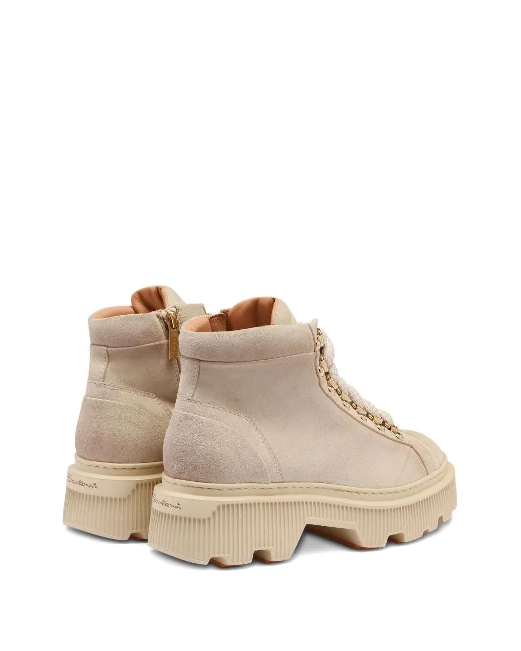 Santoni Suede Lug-Sole Hiking Boots in Natural | Lyst