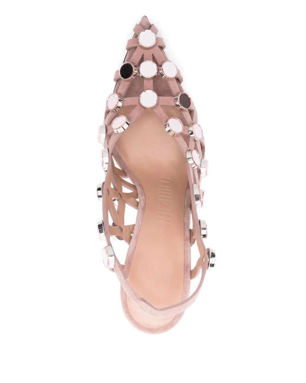 The Attico Mirrored Studded Sandals in Pink | Lyst