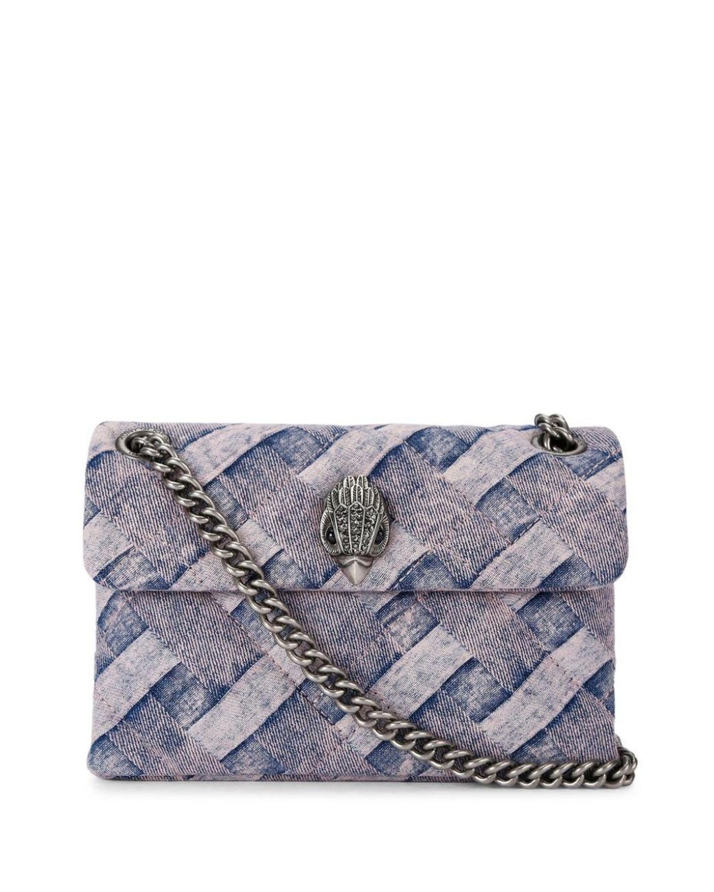 Kurt Geiger Mini Denim Kensington Shoulder Bag in Gray | Lyst