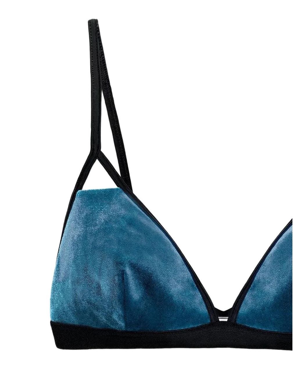 UNDRESS Velvet Bra in Blue | Lyst