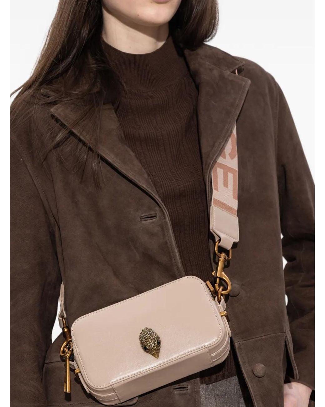 Kurt Geiger Small Shoreditch Leather Cross Body Bag in Brown | Lyst