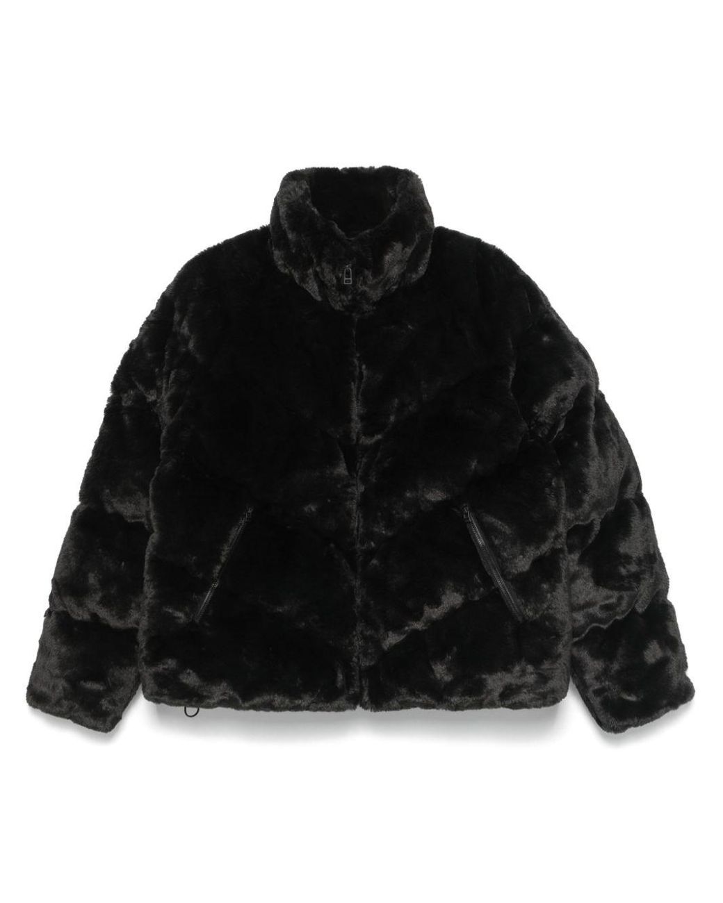 Nike Faux-Fur Jacket in Black | Lyst